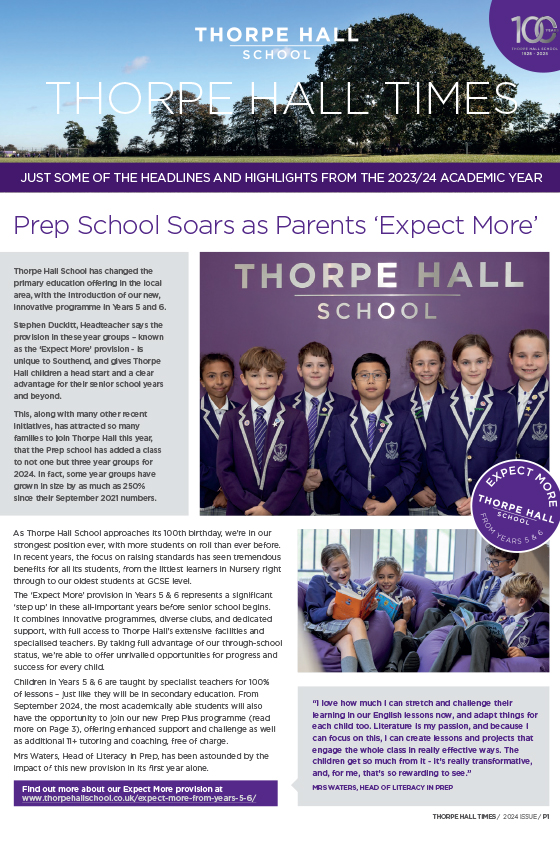 Thorpe Hall Times | Thorpe Hall School