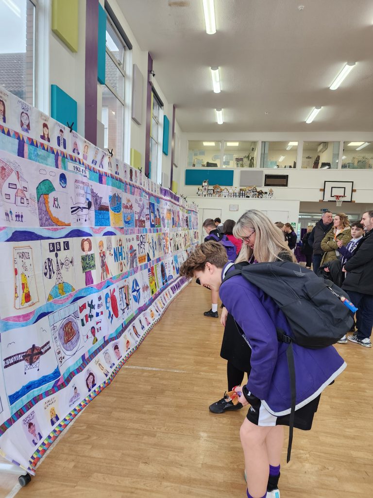 Huge 12 metre tapestry depicts 100 years of history | Thorpe Hall School