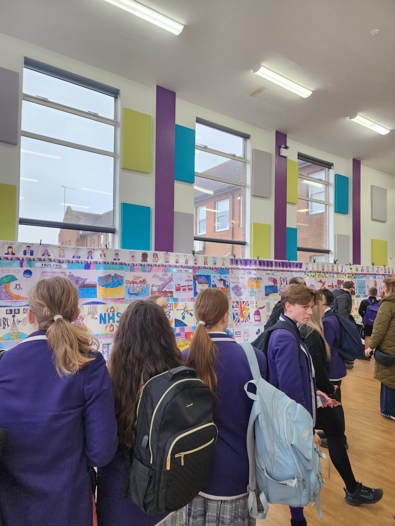 Huge 12 metre tapestry depicts 100 years of history | Thorpe Hall School